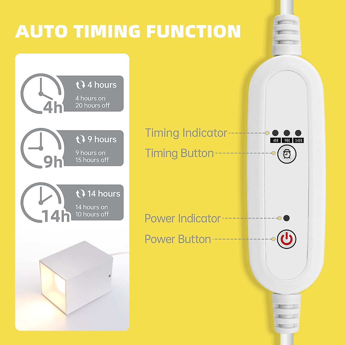 Bstrip Hanging Grow Light, 3000K Full Spectrum Hanging Grow Lights for Indoor Plants, 30W Plant Light Bulbs with 16.4FT Power Cord, Plant Light for Indoor Plant with Timer for Garden, Greenhouse