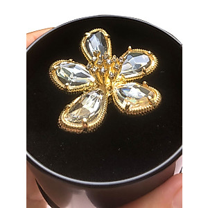AIKAITUO Transparent Crystal Large Petal Adjustable Ring Fashion Women's Clothing Accessories & Personalized Ball Party Christmas Gift