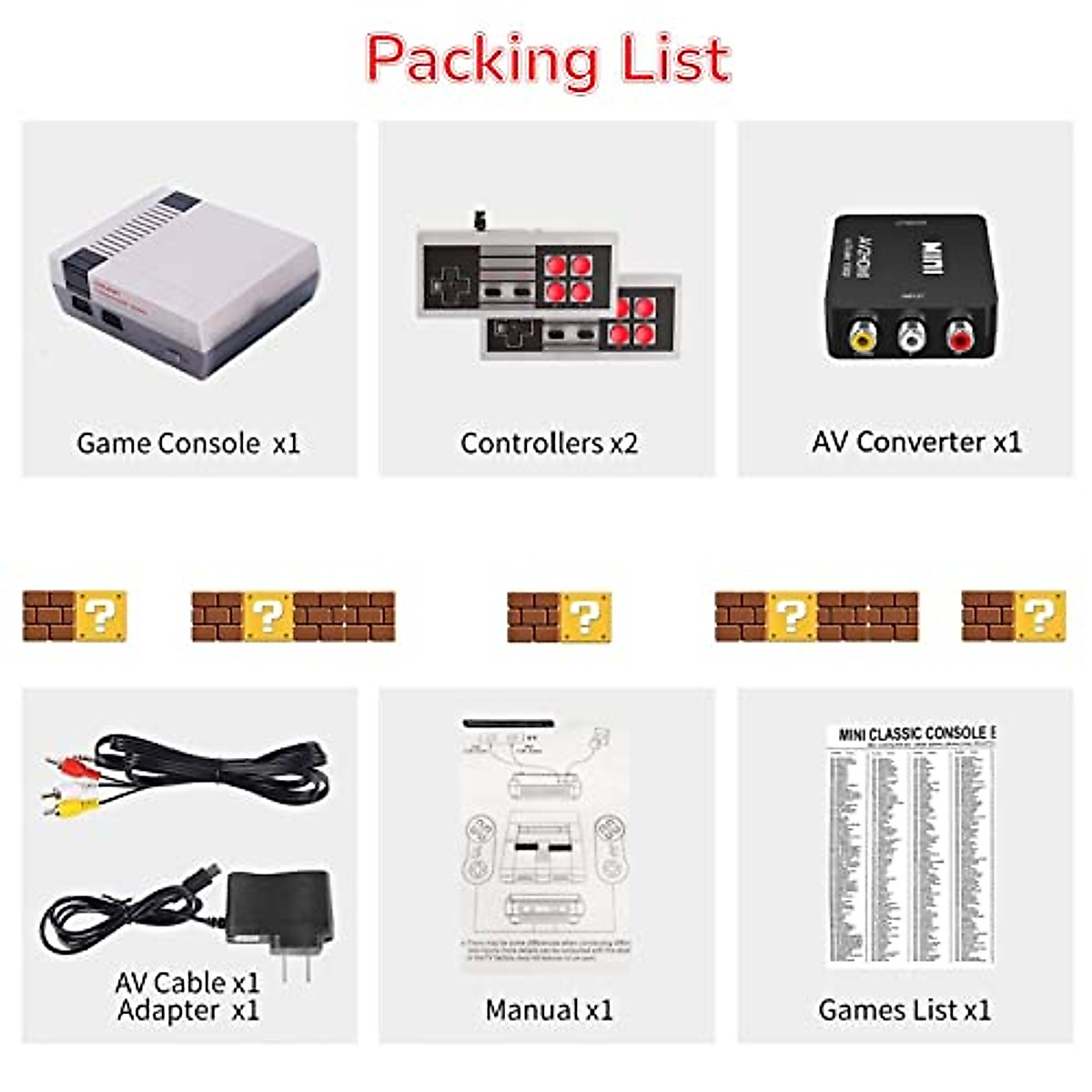 Retro Game Console,Classic Game System Built in 620 Games and 2 Classic Controllers,RCA and HDMI HD Plug and Play Video Games for Kids