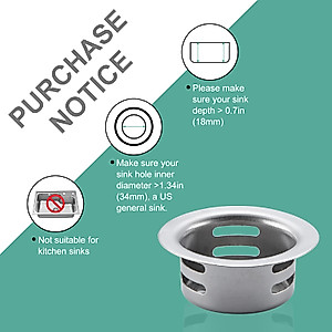 4 Packs Bathroom Sink Strainer 1.8" Top / 1.3" Hair Catcher, Utility Drain Screen Replacement Basket, WINDALY Sink Drains Small, Stainless Steel, for Standard Bathroom Sink (Bathroom Sink Strainer)