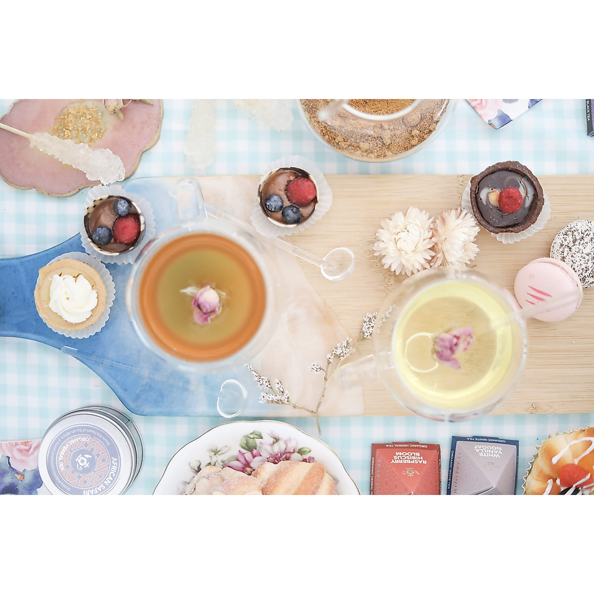 Teabloom Glass Stirring Spoons – Set of 4 Crystal Clear Petite Teaspoons (5.3 inches) – Coffee or Tea Glass Stirrers – Heat-Resistant and Toxin-Free Borosilicate Glass – Dishwasher Safe