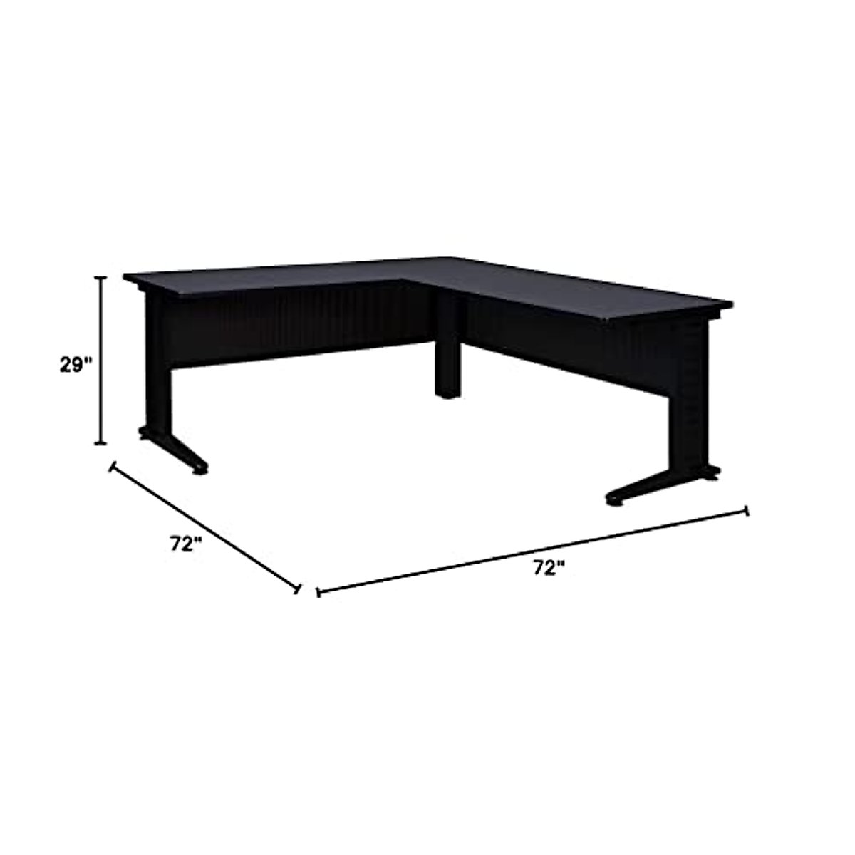 Regency with with Return Fusion L-Desk, 72" x 72", Grey
