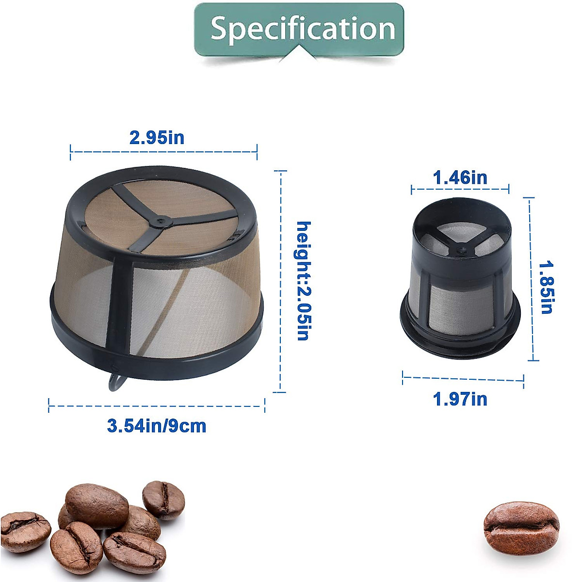 𝟮𝟬𝟮𝟯 𝙐𝙥𝙜𝙧𝙖𝙙𝙚𝙙 𝙍𝙚𝙪𝙨𝙖𝙗𝙡𝙚 Mesh Ground Coffee Filter Basket Compatible with K-Duo Essentials and for K-Duo Brewers Machine, Coffee Cup Pod for K Cup and Cleaning Brush