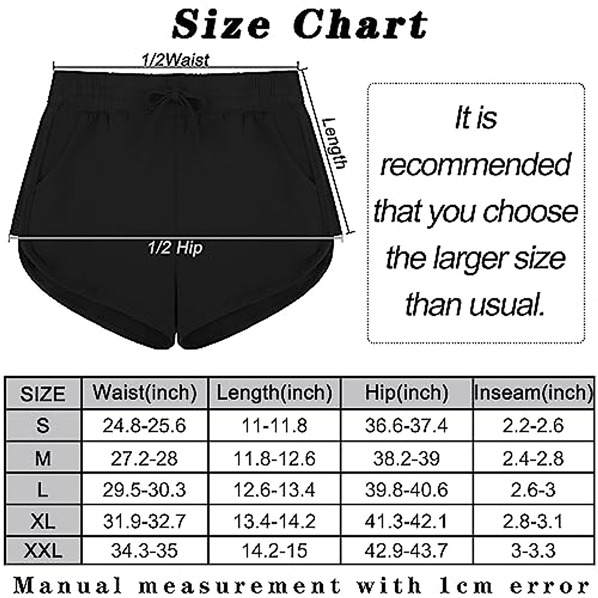 URATOT 2 Pack XXL Cotton Yoga Short Women Summer Running Gym Sports Waistband Shorts with Pockets, Black, Dark Grey