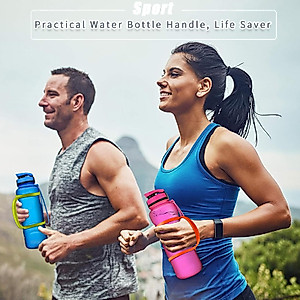 Windspeed Water Bottle Carrier Grip for Outdoor,Soft Band Holder Strap Makes Any Bottle Handheld,Water Bottle Bands for Bike, Gym or Jogging 4 Pack