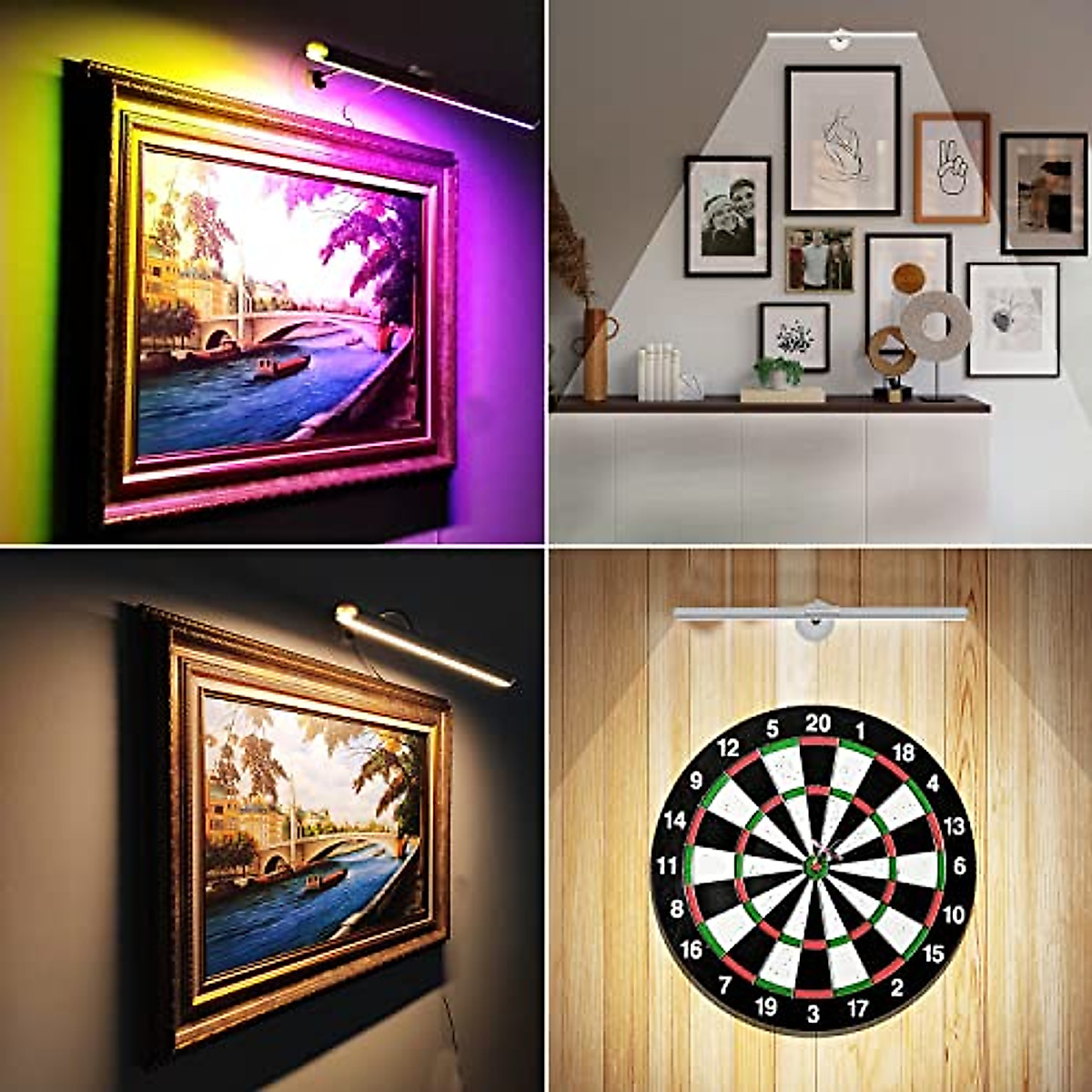 ACNCTOP Picture Light RGB Display Lighting - Colorful Wall Art Light with APP Music Sync Multi Dynamic Modes LED lights for paintings Frame Artworking Portrait Gallery Tapestry Home Wall Decor
