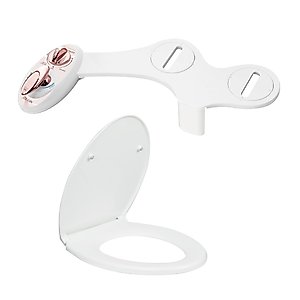LUXE Bidet NEO 320 Rose Gold and LUXE Elongated Toilet Seat Bundle
