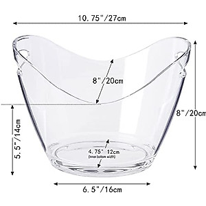Wine Chiller & Party Beverage Tub， Clear Acrylic Food Grade Ice Bucket, 3.5LiterStorage Tub, See Through ice Tub Champagne Bucket for Drinks.