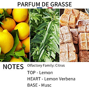 Handmade Scented Candle with Grasse Perfume, Lemon Verbena, Crackling Wooden Wick - PACIFIQUE, 12.35 Oz, 70 Hours of Burn Time, Made in France, Highly Scented & Long Lasting, Luxury Gift