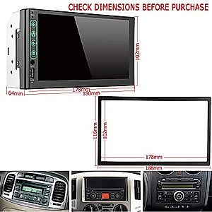 Double Din Car Stereo Compatible with Carplay and Android Auto ，7 Inch 1080P HD Touch Screen Radio，Mirror Link, Backup Camera, Steering Wheel, Bluetooth, FM,USB/AUX Port. (Wired Carplay)