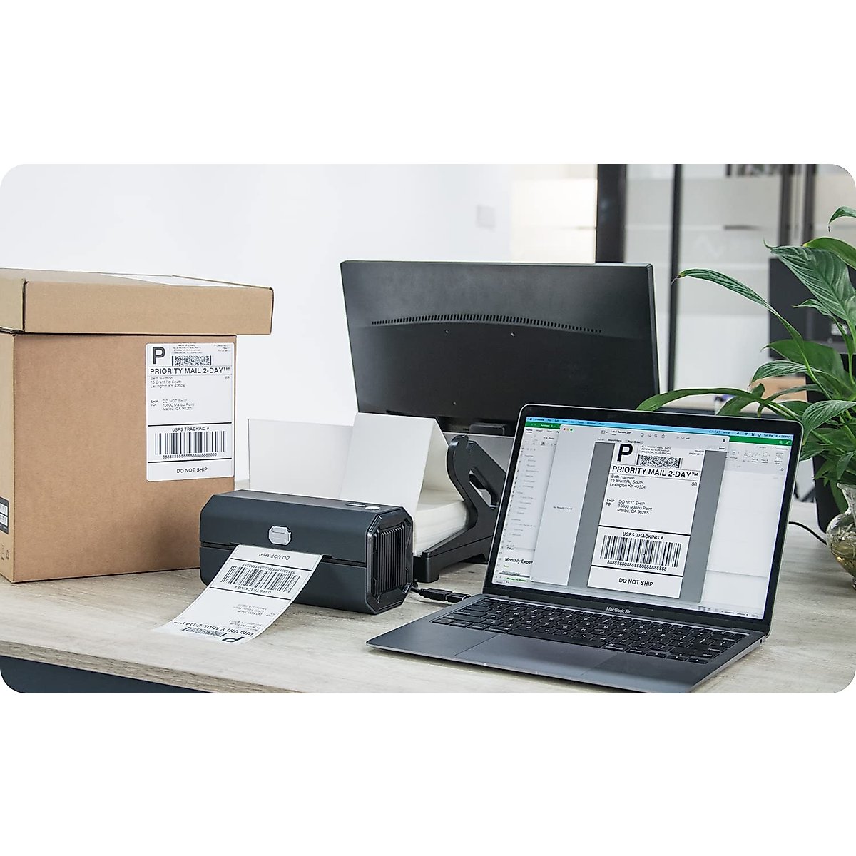 IIMMER Professional Label Printer - Commercial Grade Label Maker with High-Speed Direct Thermal Printing for Shipping, Barcode, Address, Labeling, Mailing, Compatible with Windows and Mac