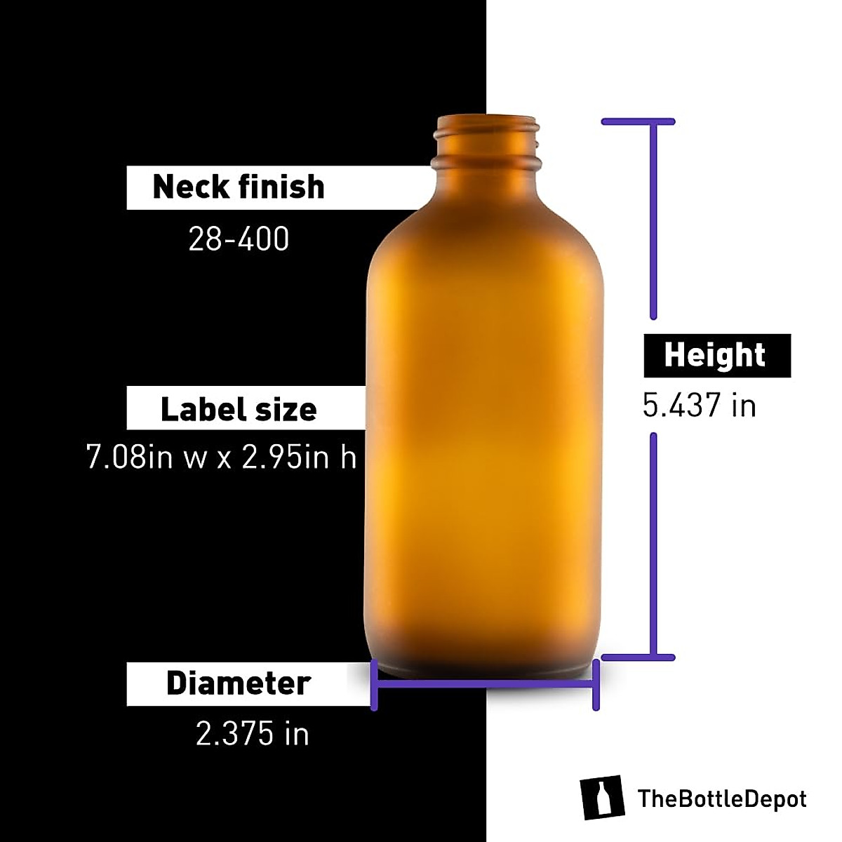 The Bottle Depot - 6 Pack - 8 oz Glass Spray Bottles with Black Trigger Sprayers - Green - 28-400 Neck Finish - Boston Round Bottles - UV Rays Protection