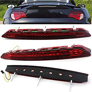 Kqiang 1PCS Red Light Red Lens Trunk 3rd Third Brake Stop Light Rear Lamp Assembly Replacement for BMW E85 Z4 2003-2008 Replaces 63256917378