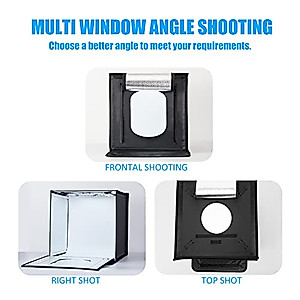 ZKEEZM Light Box Photography 16"x16" with 160LED Lights and 6 Color Backdrops, Photo Box with Lights | Foldable Photo Studio with Adjustable Brightness, 3000-6500K Bi-Color Portable Light Box Shooting