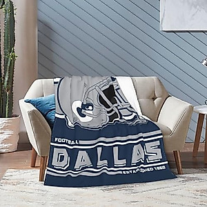 Nmdswov Dallas Throw Blanket Custom Football Style Blanket Gifts for Men Women Youth Fans Blanket for Sofa Bed Couch Living Room Chair, 60" X 50"