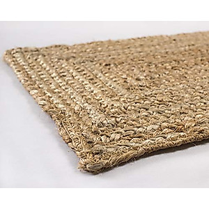 Natural Jute Braided Placemat (13 X 36 inches) | Hand Woven, Heat Resistant Thick Hot Mat for Table | Rectangle Jute Tablemat Coaster for Dining | Farmhouse Table Mat | Rustic Vintage Table Runner