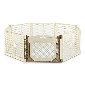 Toddleroo by North States Superyard Ultimate 8 Panel Baby Play Yard, Made in USA: Safe Play Area, Indoors/Outdoors, Freestanding. 6.5 feet corner to corner (26" Tall, Ivory), 1 Count (Pack of 1)