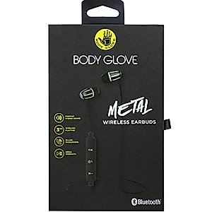 Body Glove Black and Gold Metal Bluetooth Wireless Earbuds