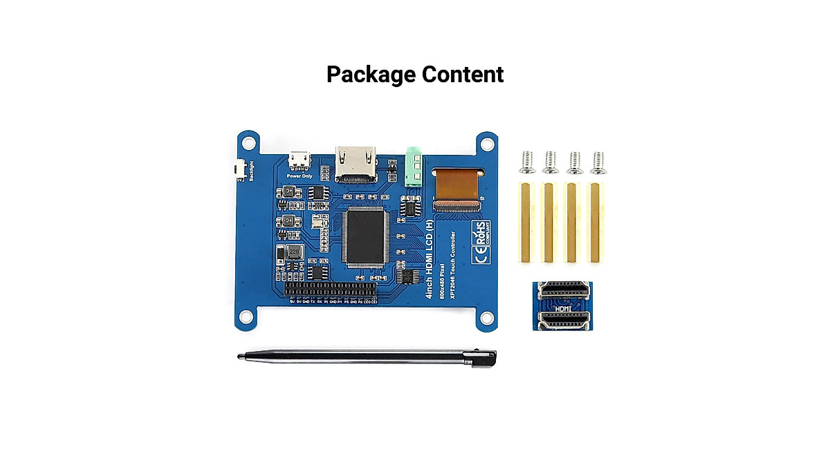 Waveshare 4-Inch Touch LCD for Raspberry Pi - 480x800