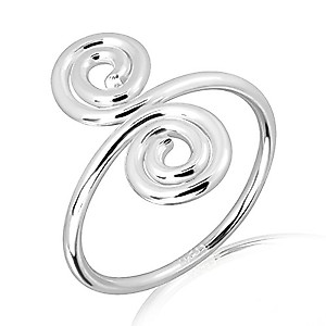 WithLoveSilver Sterling Silver Swirls Wire Adjustable Toe Ring