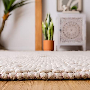 SAFAVIEH Natura Collection Runner Rug - 2'3" x 12', Ivory & Pink, Handmade Moroccan Boho Wool Fringe, Ideal for High Traffic Areas in Living Room, Bedroom (NAT852R)