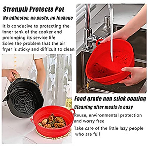 Buddeez foldable air fryer liner, silicone pot, air fryer liner basket, reusable air fryer basket, food safety air fryer oven accessories (7.5 inches [3 to 5 quarts]…