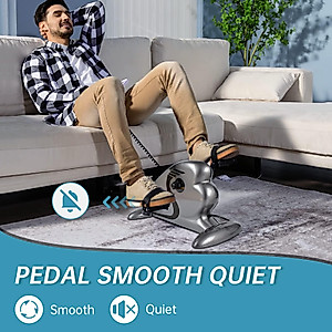 Ps mini exercise bike electric pedal exerciser with remote indoor under table bicycle pedal exerciser for hands, arms, knees, legs physical recovery exercise equipment hawker exerciser for the elderly