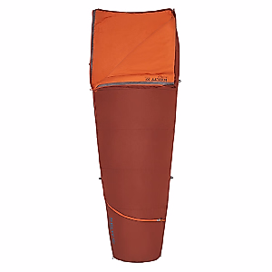 Kelty Rambler 50 Degree Synthetic CloudLoft Insulated Sleeping Bag, Unzips Completely to A Blanket, Anti-Snag Zipper & More, Regular Fired Brick