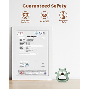 Baby Teething Toy Silicone Teething Mitten for Babies Over 3 Months Anti Dropping Wrist Hand Teethers Baby Chew Toys for Sucking Needs, BPA Free (Olive)