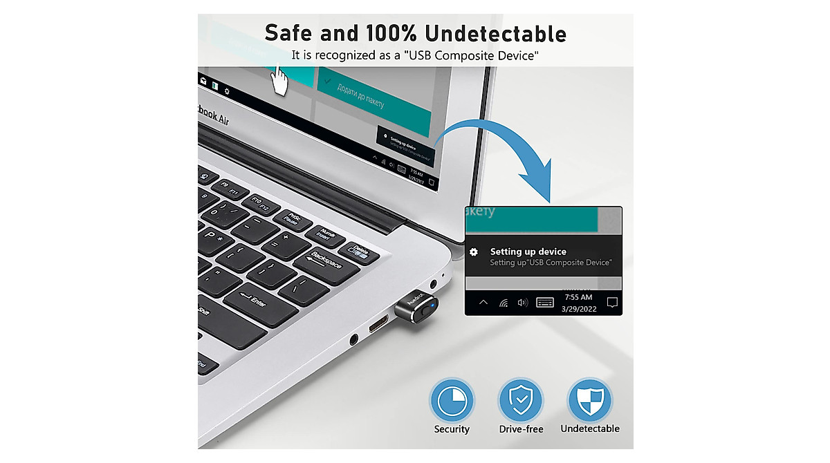 Mouse Jiggler Metal USB Device - Keep Your PC Awake Easily