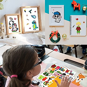 100 Pcs Funny Make Face Stickers Sheet with 25 Designs,Animals Unicorns Mermaids Figures Make Your Own Stickers for Toddlers Kids Full Body Mix and Match Craft Teacher Rewards Birthday Party Favors