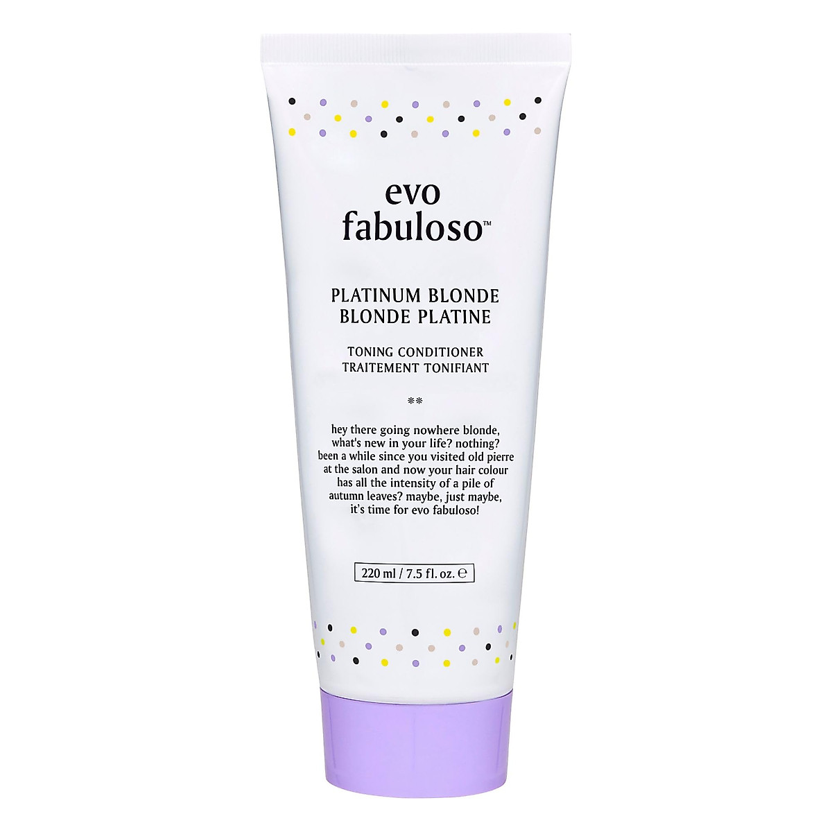 EVO Fabuloso - Platinum Blonde Toning Conditioner - Color Care Conditioner for Color-Treated Hair - Nourishing Hair Treatment for Dry Hair & Instant Colour Boost - 220ml / 7.5 Fl Oz