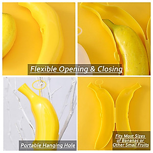 BieFuDan Banana Keeper for Freshness, Plastic Banana Holder, Banana Protector Case Outdoor Travel, Banana Storage Container for Lunch Box, Yellow (Yellow 2PC)