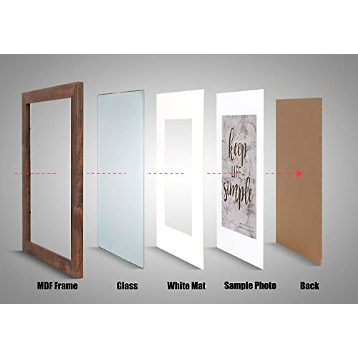 kennethan Rustic Brown 11x14 Picture Frame Wide Molding - Wall Mounting Material Included…