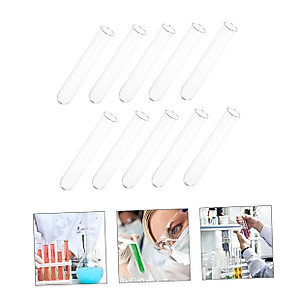 Gatuida 20pcs Crimp Test Tube Clear Tubes Scientific Experiments Test Tubes Small Vials Scientific Experiments Container Clear Test Vials Test Tubes for Experiments Storage Tubes Glass