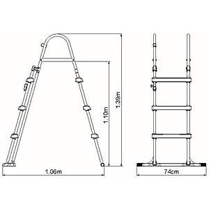 Bestway BW58330-19 Flowclear Pool Ladder for Above Ground Pools, 42 Inch