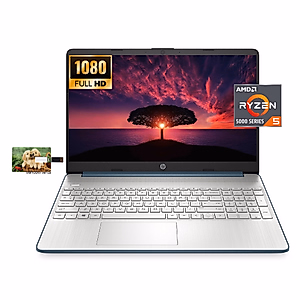 HP 15 Business Laptop Computer, AMD Ryzen 5 5500U, 15.6" FHD Display, Windows 10 Pro, 16GB RAM 512GB SSD, AC Smart pin, Fast Charge, SD Card Reader, 32GB USB Card