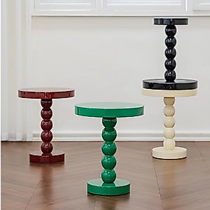 NICOKI Retro Vintage Accent Furniture Pedestal Table, Small Round Coffee End Table for Living Room Playroom Balcony, Wood Side Table, Nightstand, Plant Stand 20" Tall, Black