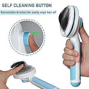 Pawsupply Dog Brush & Cat Brush + Pet Hair Remover | Reusable Cat and Dog Hair Remover | Upgraded Pain-Free Bristles | Reduces Shedding by up to 95% | Complete Professional Pet Grooming Kit