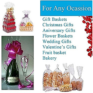 JOYIT 100' Long X 17.5” Wide Clear Cellophane Wrap Roll - 3 Mil Thicker Cellophane Roll, Clear Bags for Gifts Baskets Wrap, Flower Arts Crafts Food Treats Wrapping