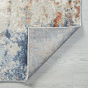 FairOnly Area Rug 8x10 Living Room Rugs Modern Abstract Large Soft Neutral Bohemian Farmhouse Rug Indoor Floor Carpet for Bedroom Under Dining Table Home Office Decor,8x10 Orange/Blue