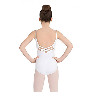 Capezio Girls V-Neck Camisole - Leotard, White, Medium US
