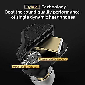 KZ S2 Hybrid Dual Driver in Ear Earphones, TWS True Wireless Bluetooth 5.0 Earbuds with Microphone, 1DD+1BA HiFi Headsets for Sports/Workout/Game/Music (White)