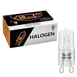 10 Pack Clear Lense Dimmable Q50/G9/CL/120V G9 JCD 50 Watt 120 Volt T4 JD Type Halogen House Hold Light Bulb Hanging Pendant Accent G9 JCD Round Pin Spot Down Lamp Chandelier Sconce 50W 120V Lighting