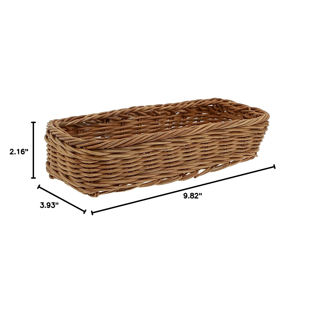 BESPORTBLE Wicker Cutlery Basket Rectangular Woven Baskets Bins Woven Forks Knives Spoons Storage Organizer Box Seagrass Basket for Silverware