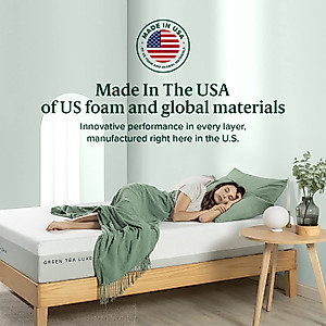 ZINUS 10 Inch Green Tea Luxe Memory Foam Mattress, Queen, Pressure Relieving, CertiPUR-US Certified, Mattress in A Box, All-New, Made in USA
