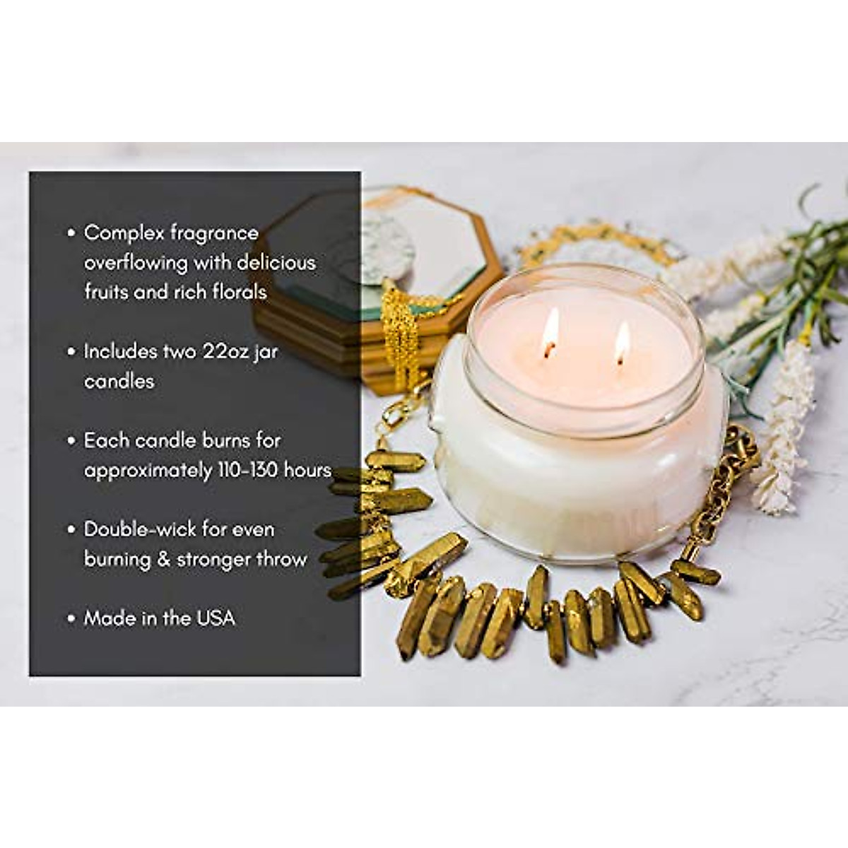 Tyler Candle Diva 2-Pack | 22 oz. Glass Jar Scented Candles | Bougie Parfumee Double-Wick Candles for The Home | Home Fragrance Gift Set Made in USA