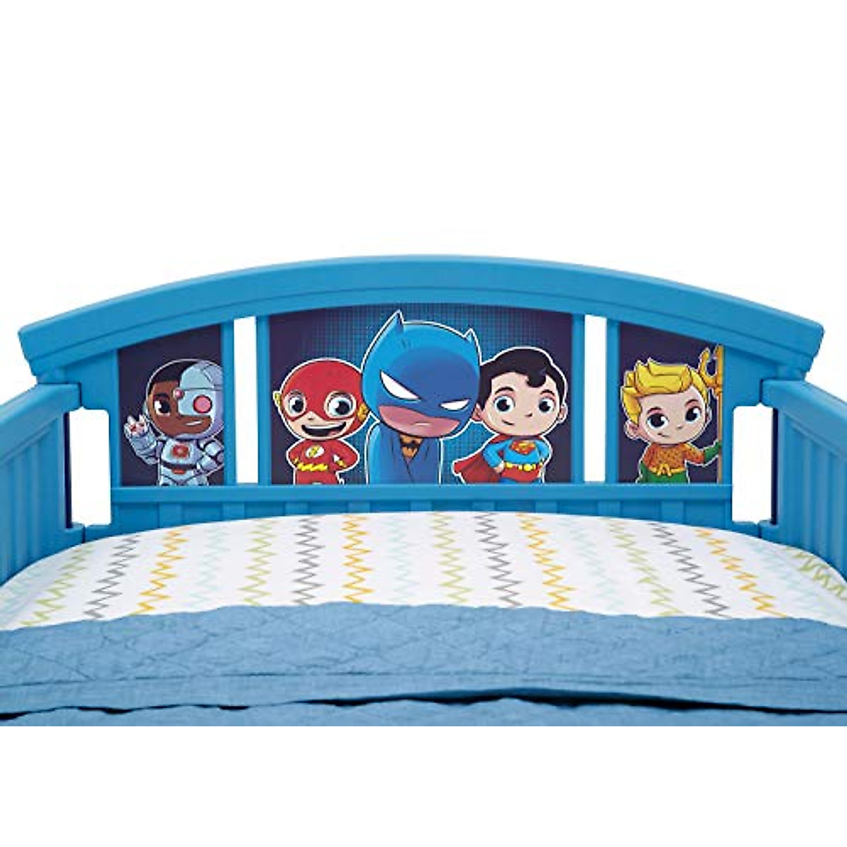 Delta Children Plastic Toddler Bed, DC Super Friends | Batman | Superman | Cyborg | The Flash | Aquaman