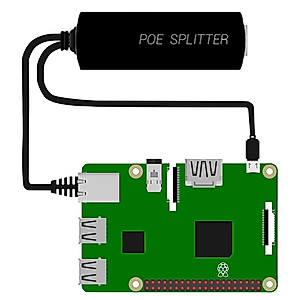 GeeekPi Gigabit USB-C PoE Splitter 48V to 5V IEEE802.3af Power Over Ethernet for Raspberry Pi 4B/3B+/3B,Tablets, Dropcam(48V to 5V 2.4A)