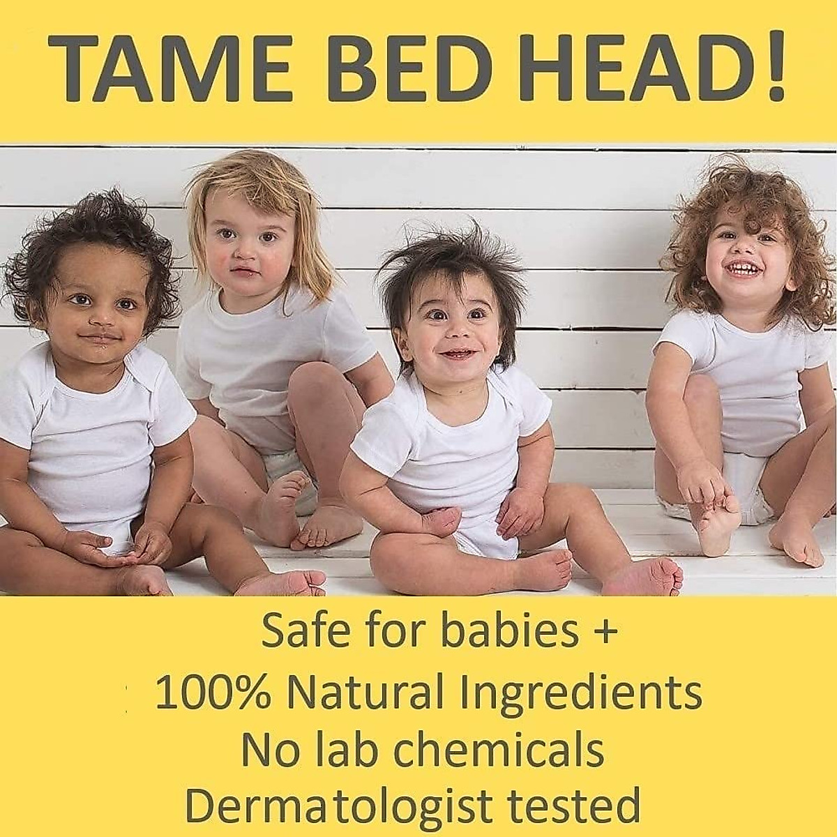 T is for Tame - Hair Taming Cream for Kids, All-Natural for Frizz & Flyaways, Coconut Oil & Jojoba Leave in Cream, Safe for Babies & Toddlers, Not Sticky, Straight or Curly Hair